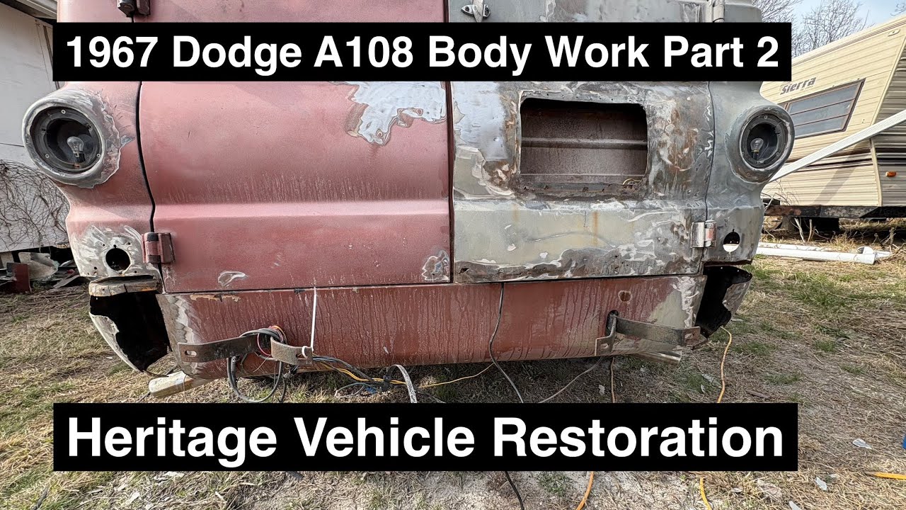 1967 Dodge A108 Van Body Work Part 2 - YouTube
