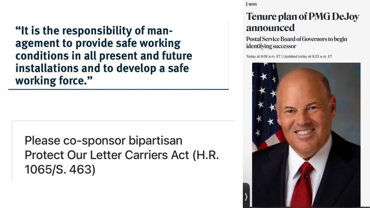Carrier Safety , PMG DeJoy to step aside , Waiting on Update From NALC ...