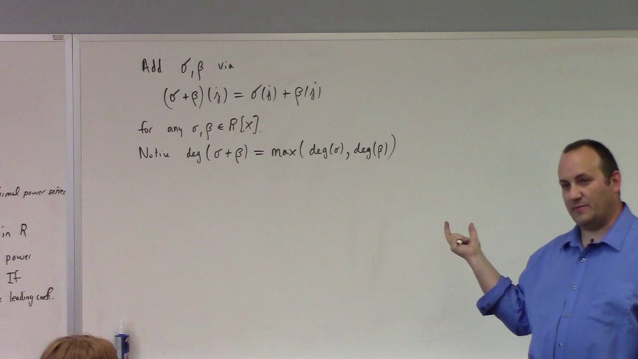 Abstract Algebra: polynomials as sequences, PID introduced, 10-29-18 ...