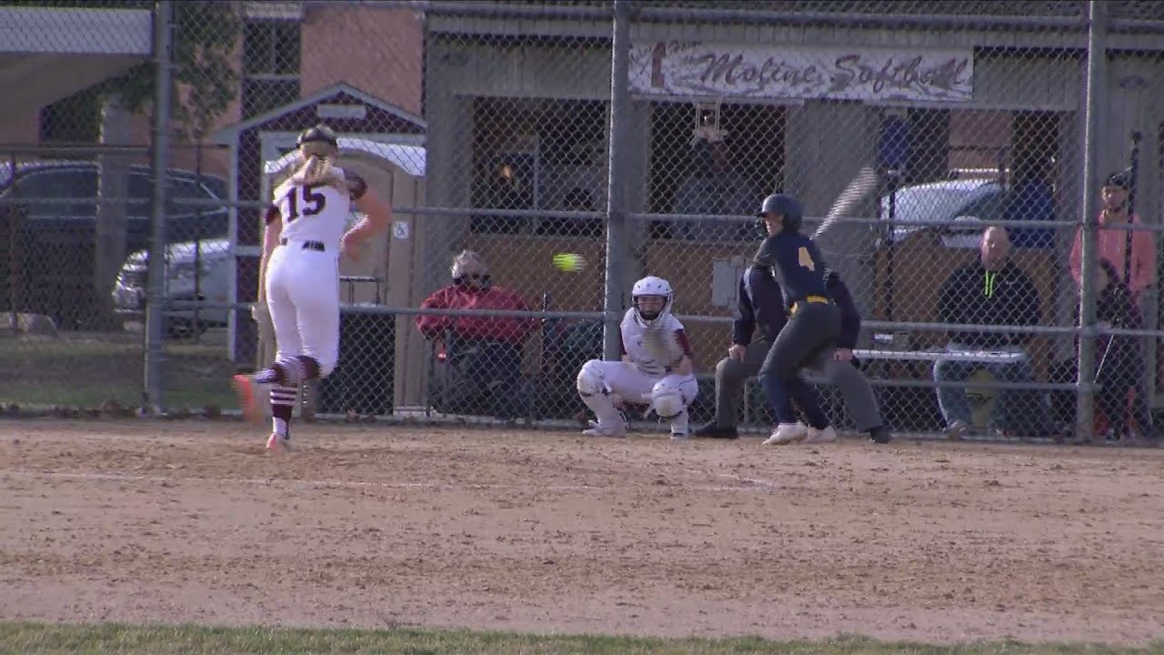 Sterling Softball wins at Moline 11-8 - YouTube