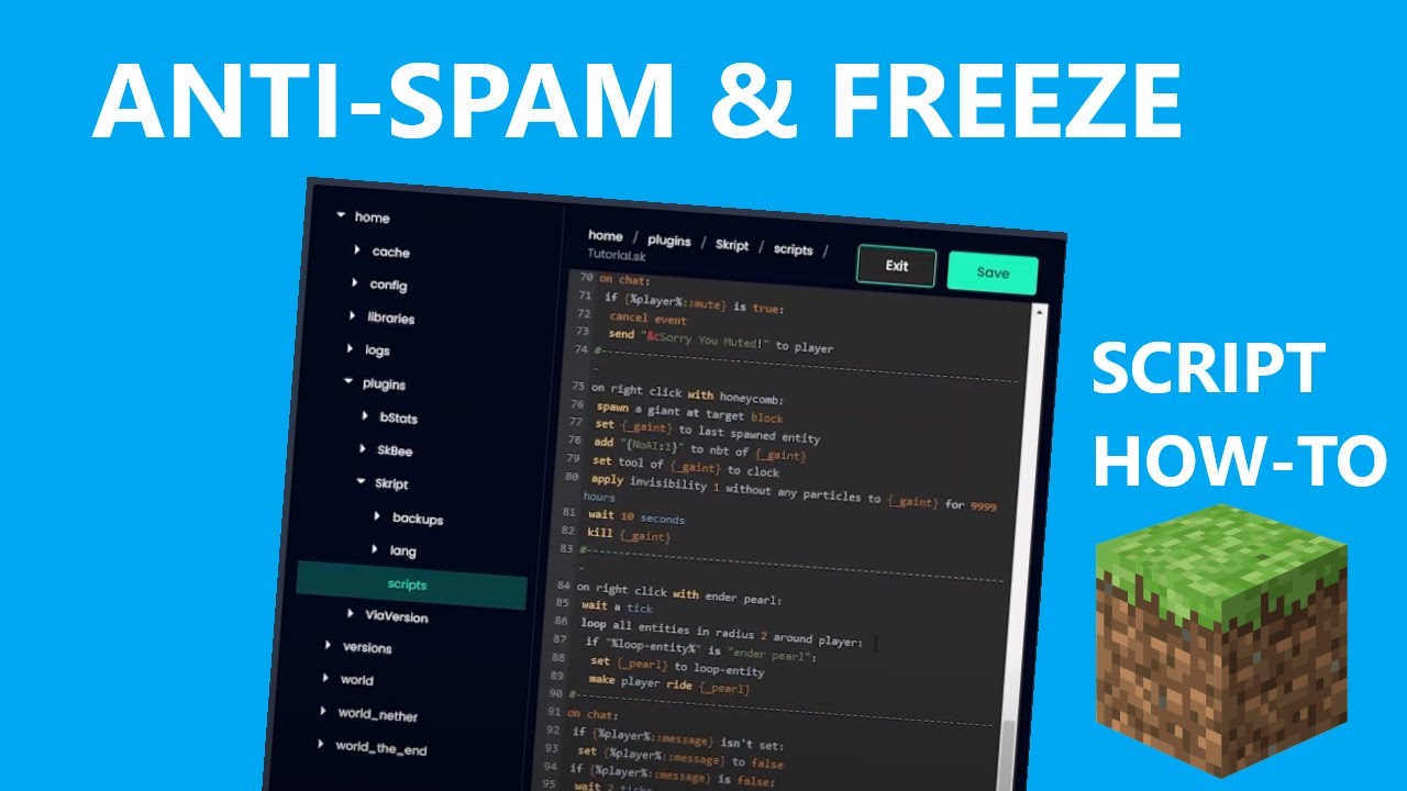 How To Make Anti Spam System Freeze Command By Skript Tutorial How To Make Anti Spam System Freeze Command By Skript Tutorial