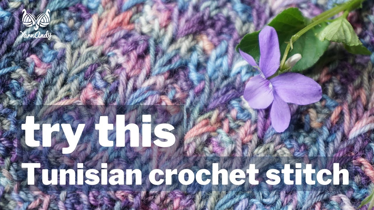 Free Tunisian crochet stitch pattern - wild violets - YouTube