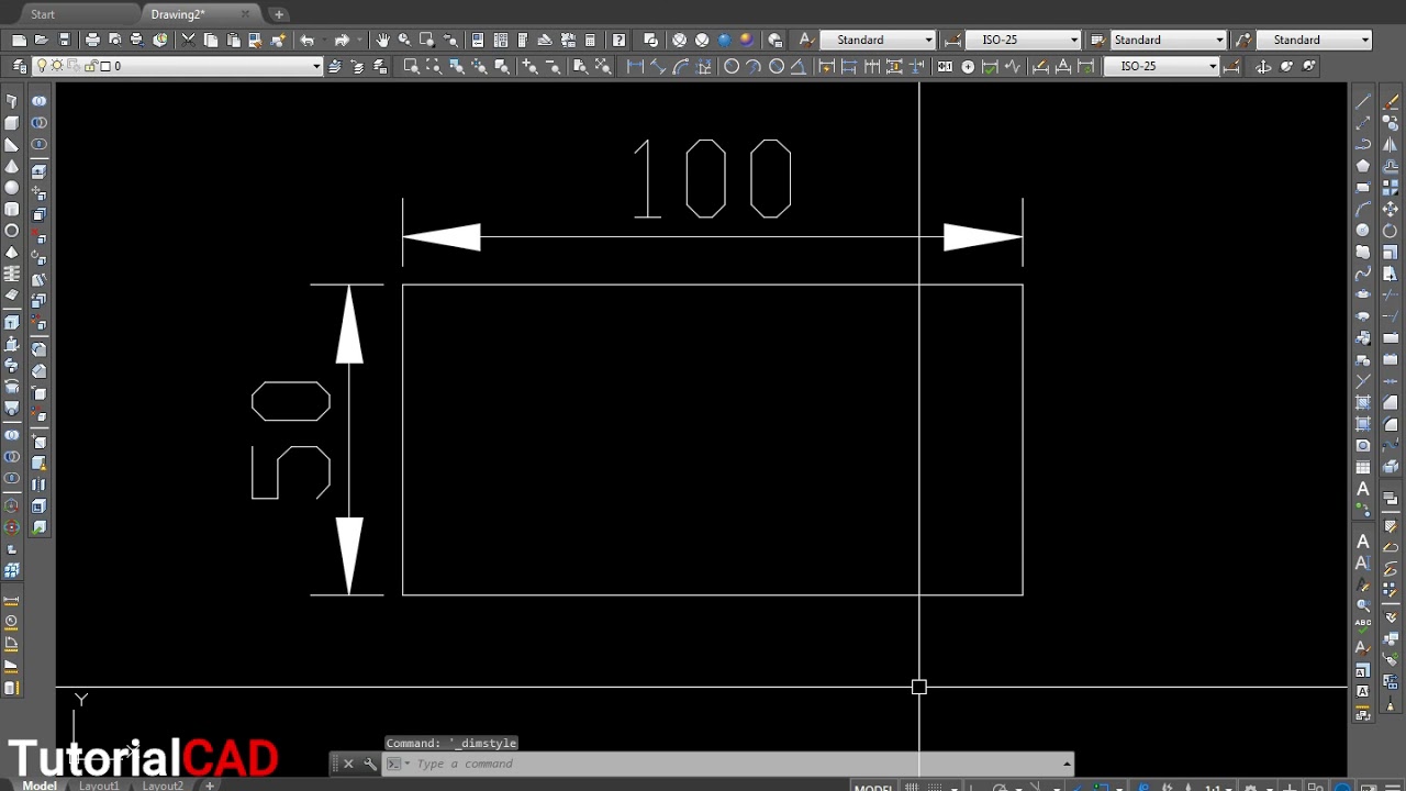 PERBEDAAN ANNOTATIVE DAN ISO-25 PADA DIMENSION STYLE - YouTube