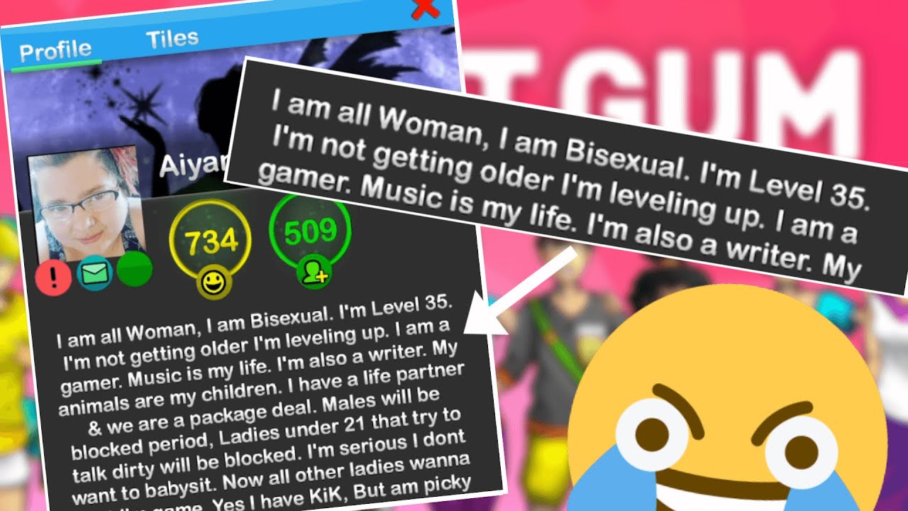 Making fun of Chatgum profiles with friends - YouTube