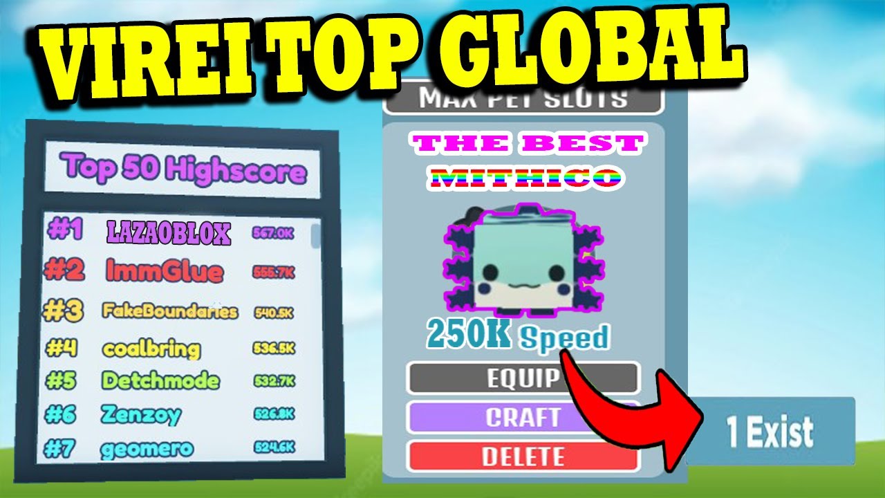 PEGUEI OS MELHORES PETS NO RACE CLICKER E ENTREI PARA O TOP GLOBAL ...