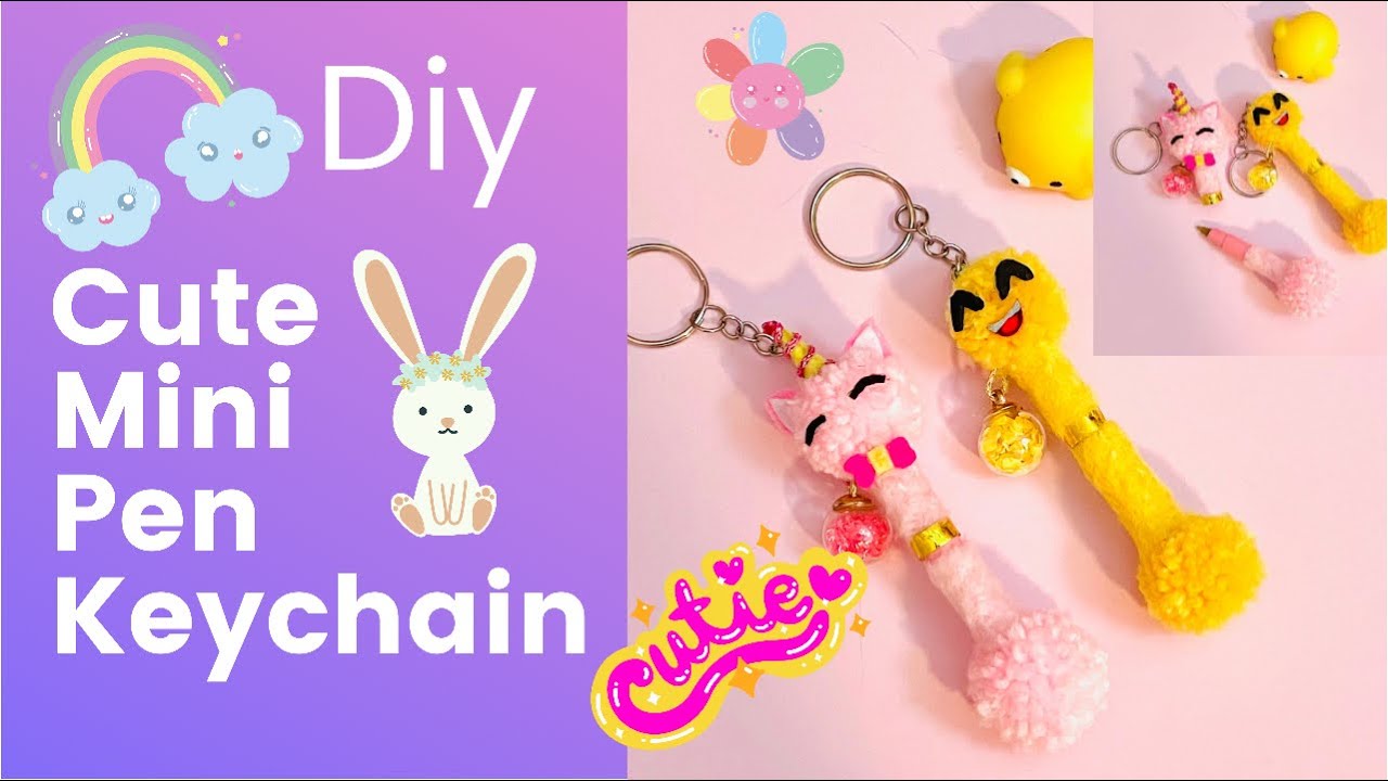 DIY Easy and Cute Mini Pen Emoji Keychain| How to | Paper Crafts | DIY ...