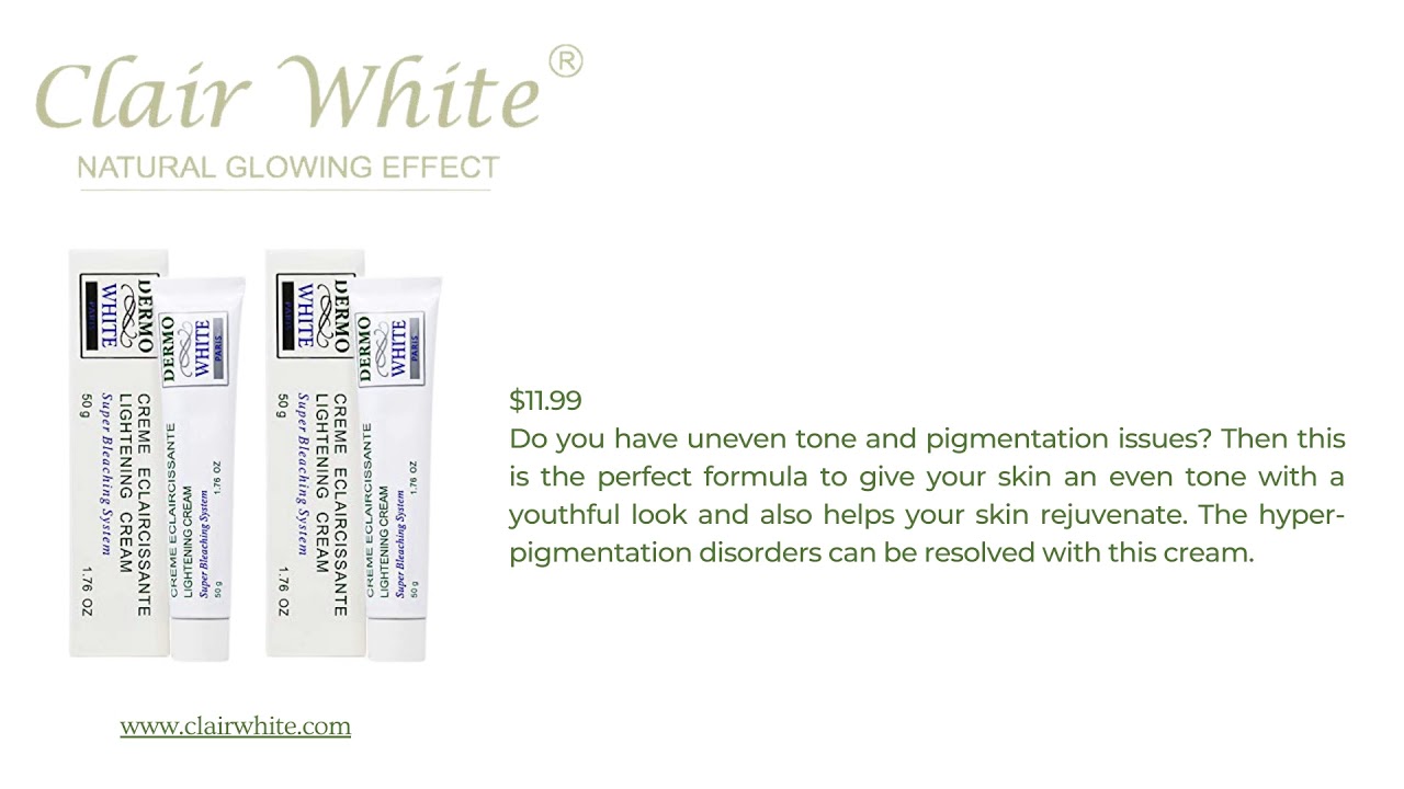 DERMO WHITE PARIS LIGHTENING CREAM SUPER BLEACHING SYSTEM 50G/1.76OZ ...