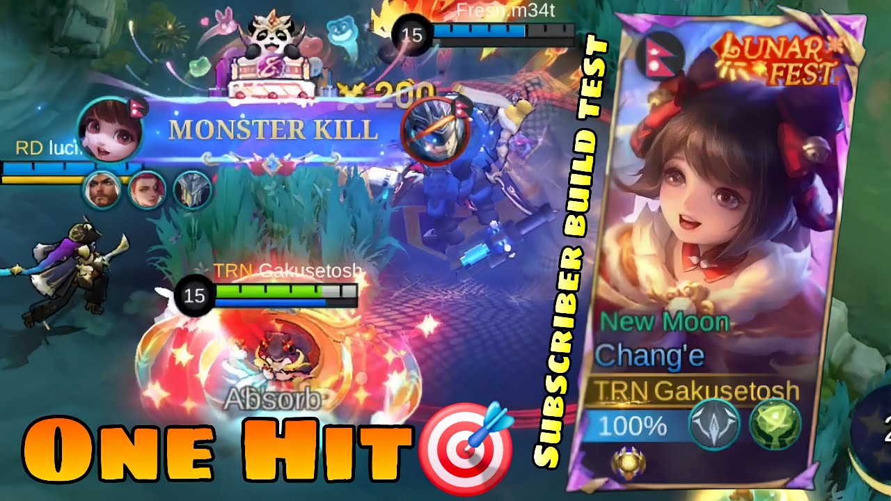 BEST ONE HIT BUILD FOR CHANG'E?? SUBSCRIBER BUILD TEST🔥CHANG'E MLBB ...