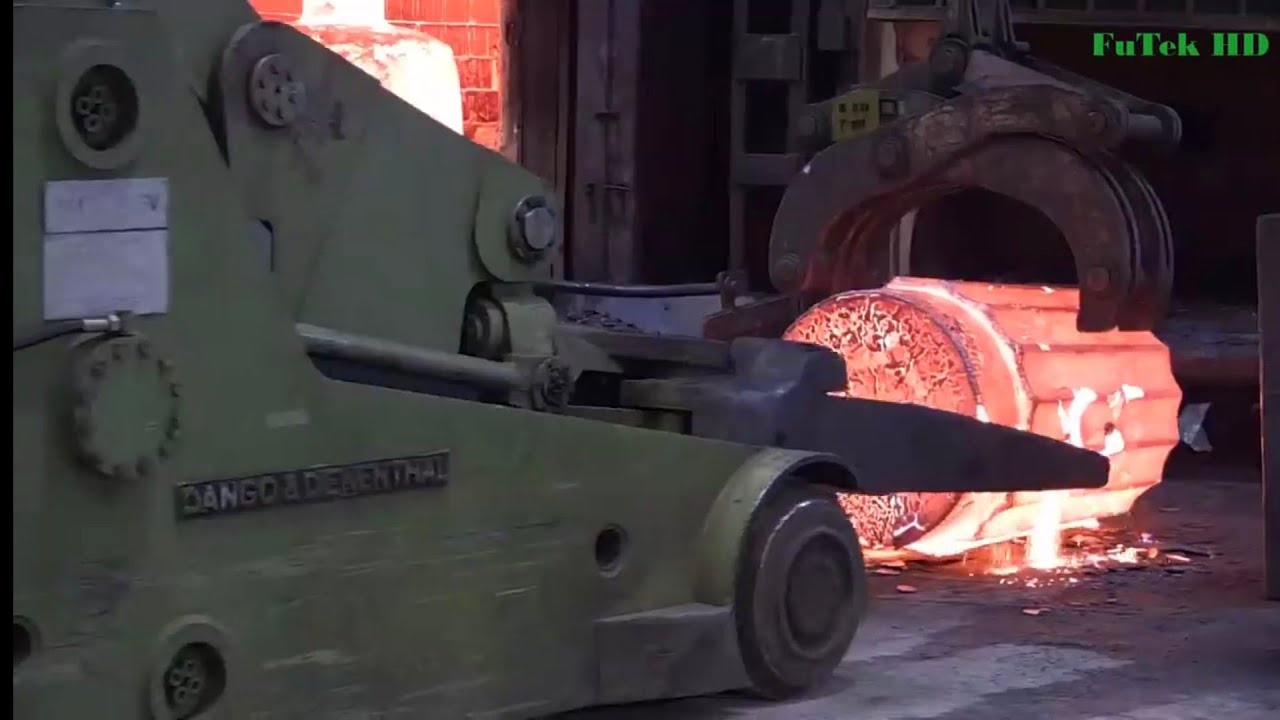 Process Of Forging & Machining Gaint Shafts for Ships | Hydrolic Press ...