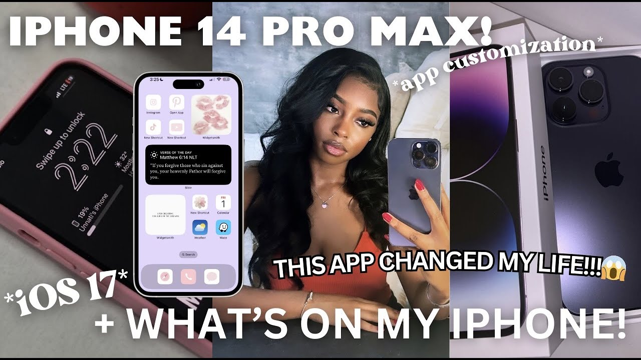 WHATS ON MY IPHONE 14 PRO MAX| iOS 17, pink aesthetic, app ...
