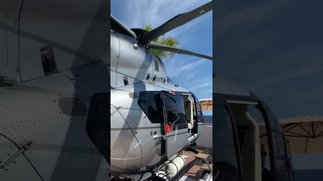 Wait for the view.. Airbus ACH145 helicopter at the Monaco Yacht Show 🚁 ...