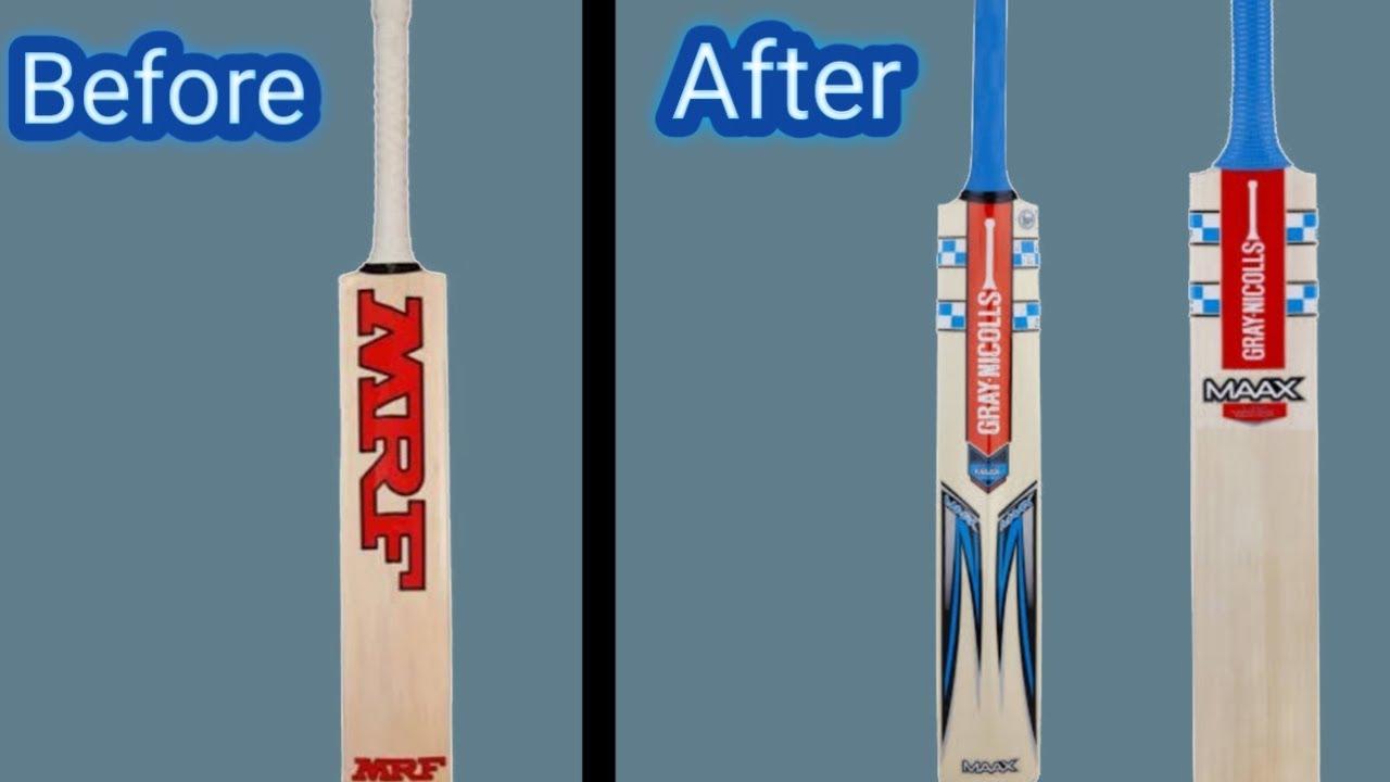 Applying Gray Nicolls stickers on my MRF bat ! - YouTube