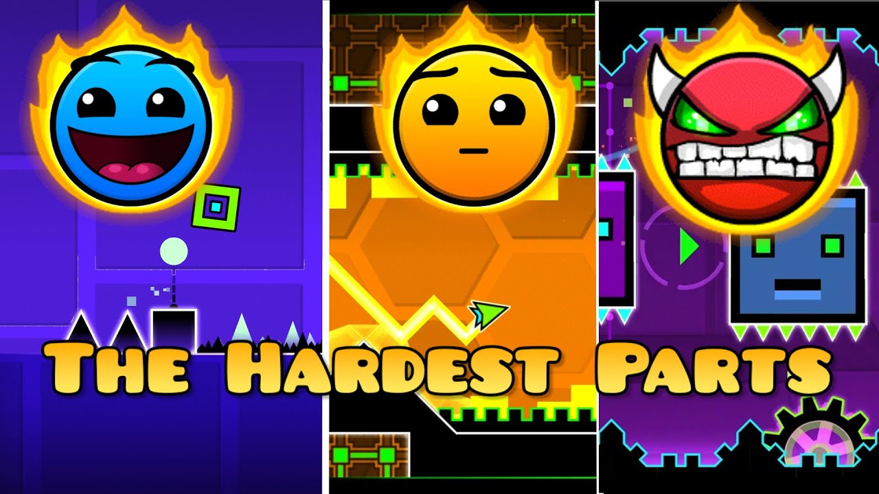 The Most Difficult Parts Of Geometry Dash - YouTube