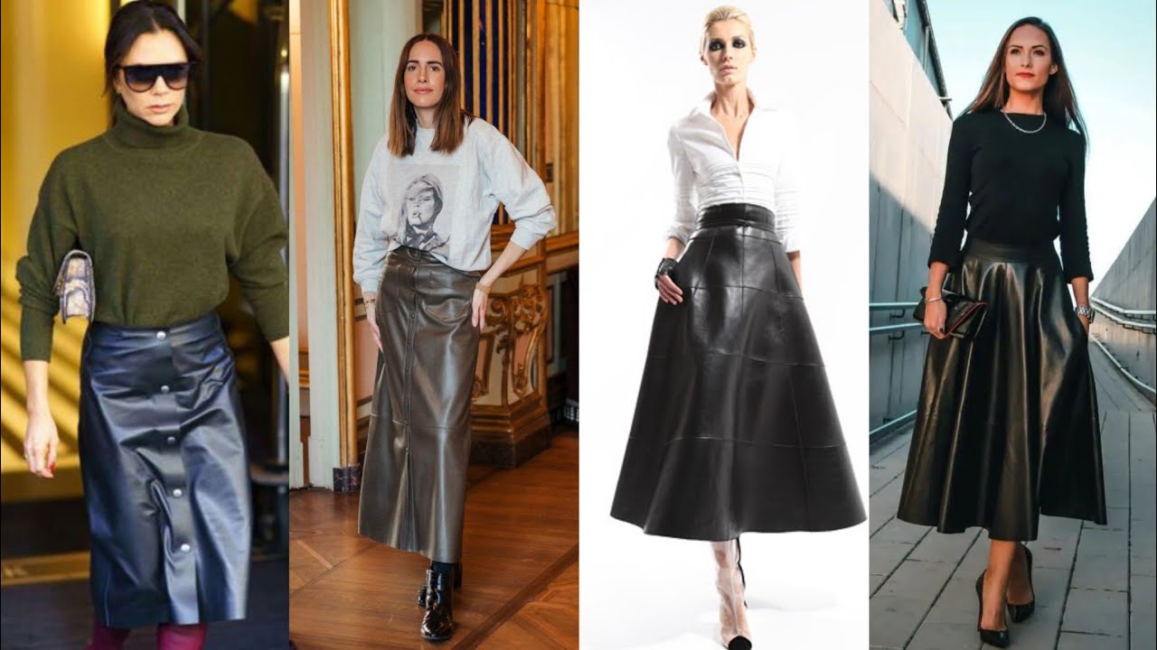 Obsidian Fold: Draped Wrap Leather Skirt with Tie Closure and ...