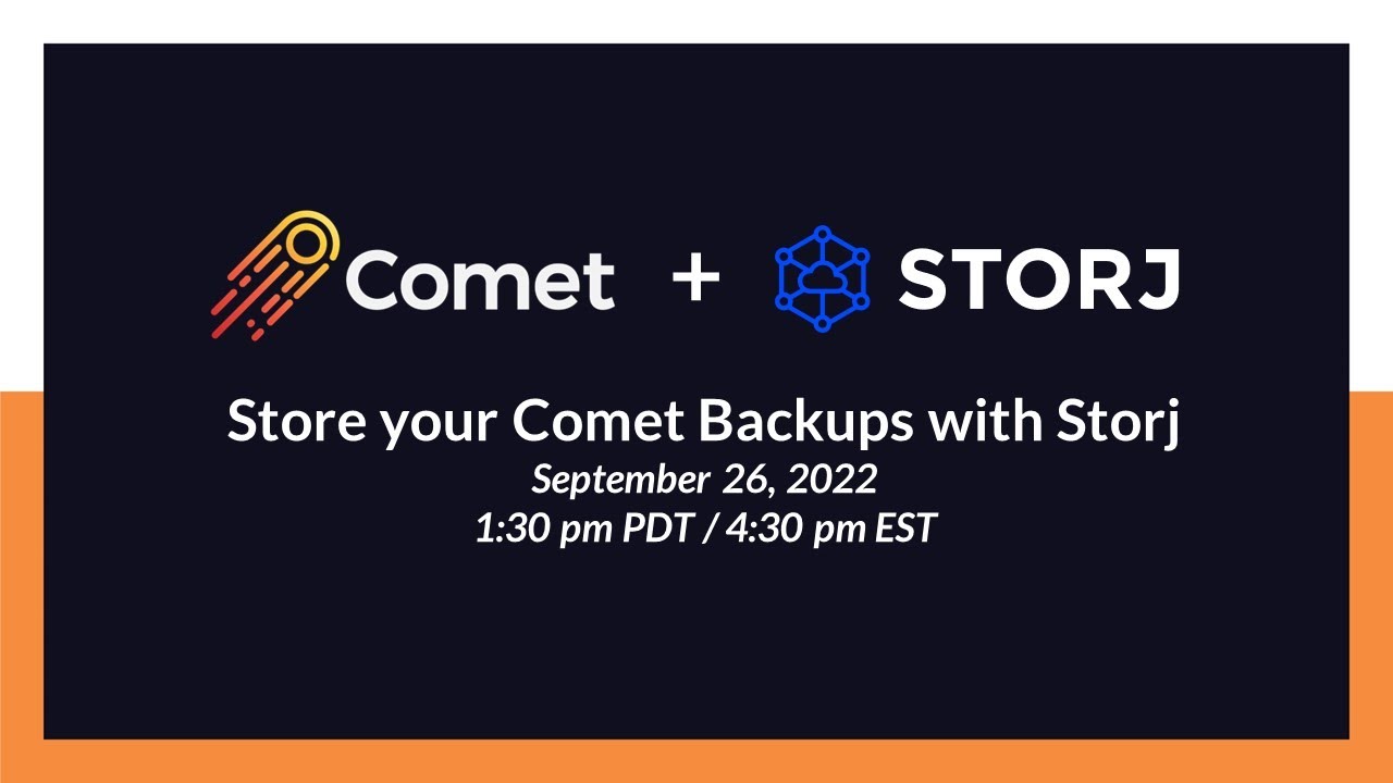 Store your Comet Backups with Storj.io - YouTube