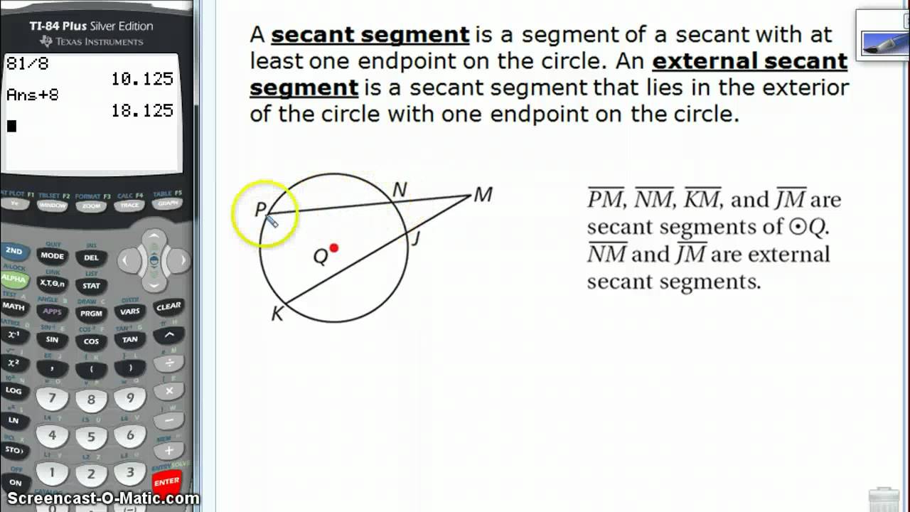 Segment Relationships in Circles - YouTube