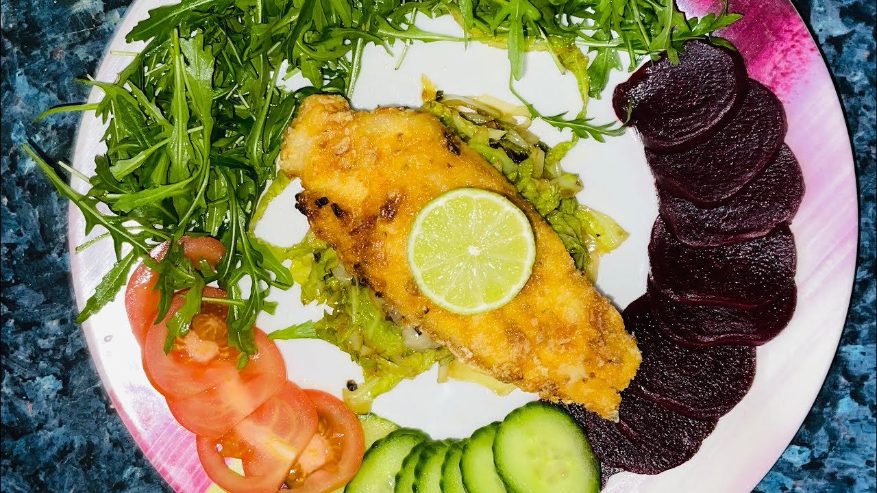 PAN FRIED HAKE FISH & STIR FRY VEG & SALAD HEALTHY DISH(Rasoi Raja) By ...