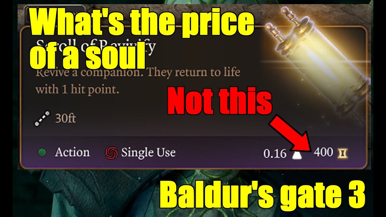 Baldur's gate 3 cheep scrolls of revivify - YouTube
