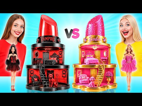 Harika Bir Bebek Evi İnşa Ediyoruz Barbie ve Vampir Meydan Okuma | Çılgın Şaka Fikirleri