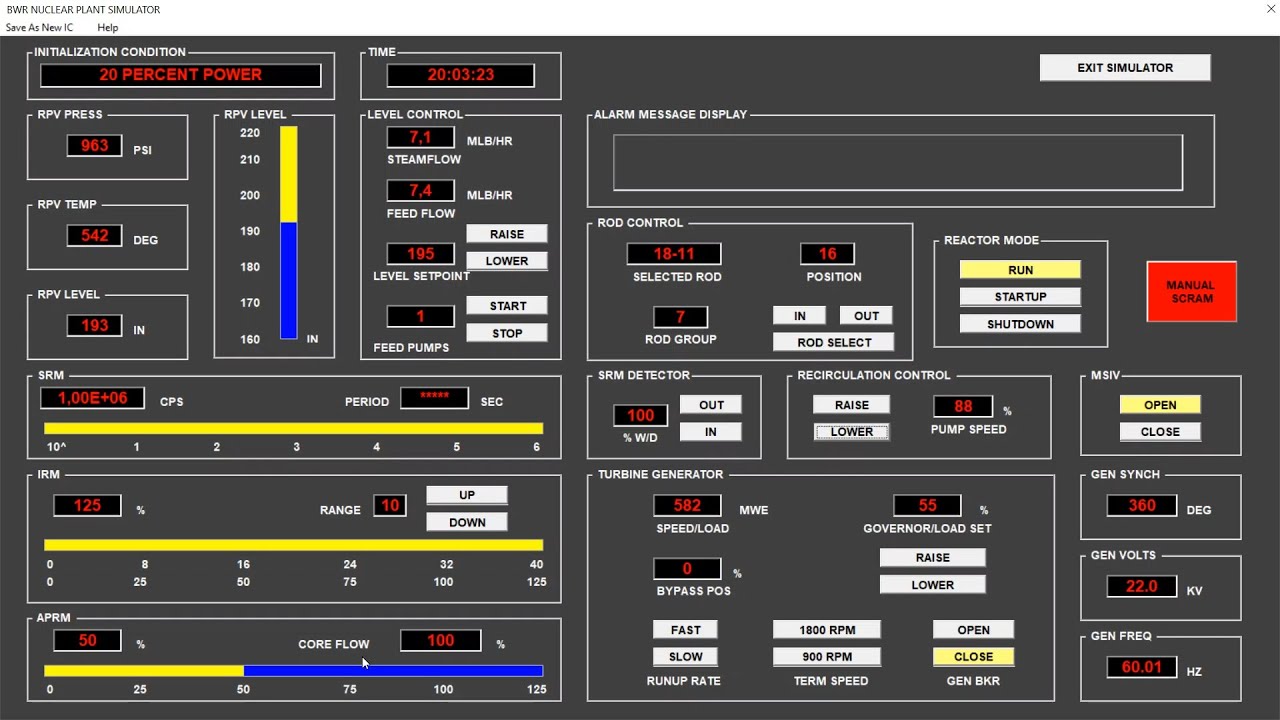 BWR Nuclear Plant Simulator Tutorial - 4/5 Core Flow - YouTube