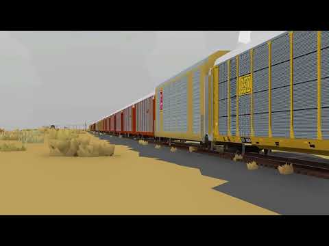 Rolling lines BNSF auto train with h2 dash 9 - YouTube