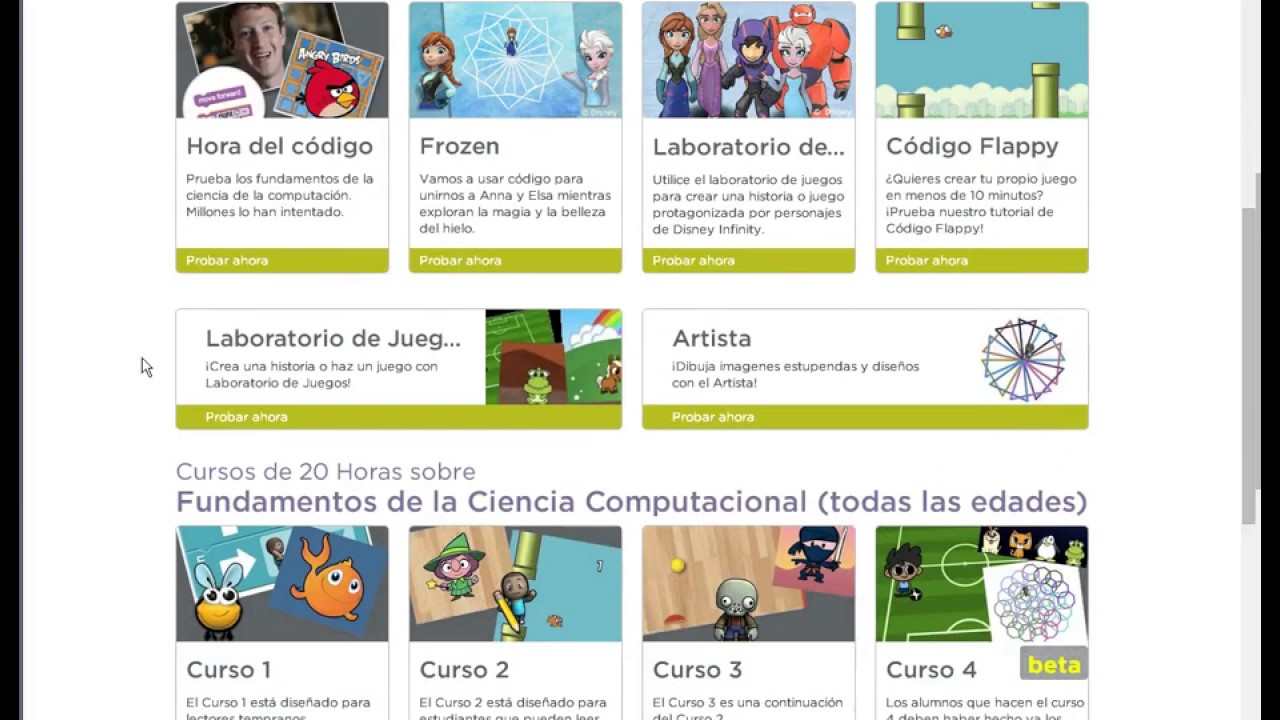 Registro en el Curso CS20 de Code.org y conexión al aula virtual - YouTube