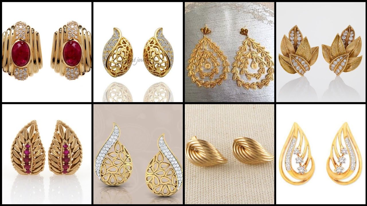 Top 60 Stylish 1 Gram Gold Stud Earrings/Latest Casual wearGold Studs ...