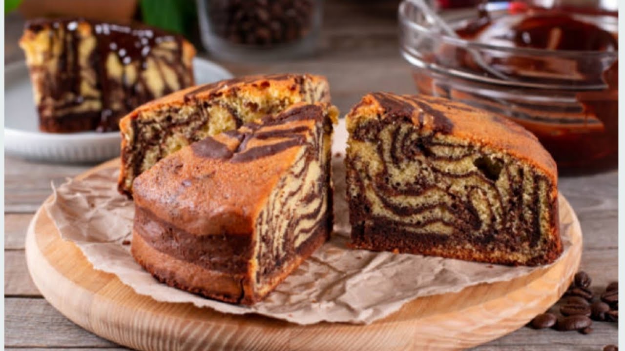 How to make easy zebra cake at home | Marble cake recipe - YouTube