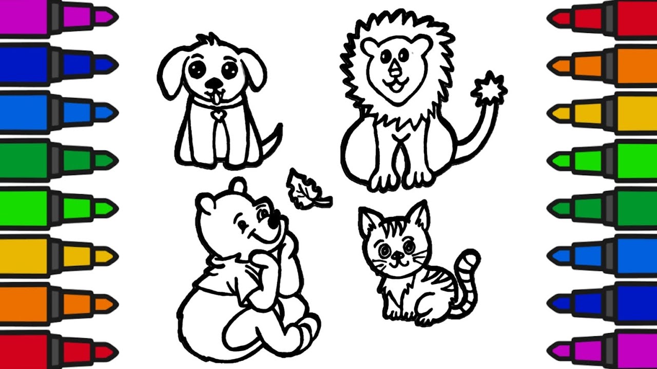 How To Draw Animals, Painting And Coloring For Kids & Toddlers ...