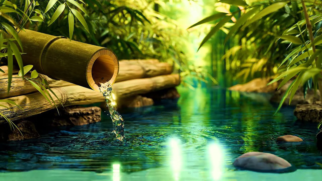 Calm Sound Of Water And Healing Music 🌿 Healing The Mind, Alleviating ...