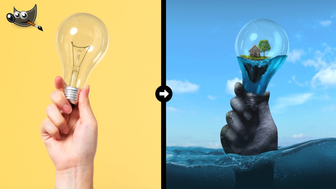 Bulb Island Fantasy photo manipulation | Gimp Tutorial - YouTube