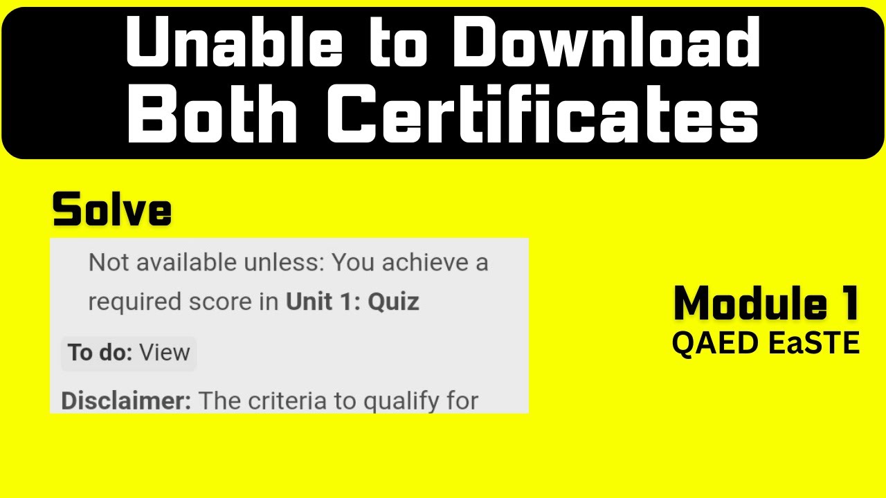 How to Solve Unable to Download Both Certificates Problem of QAED EaSTE ...