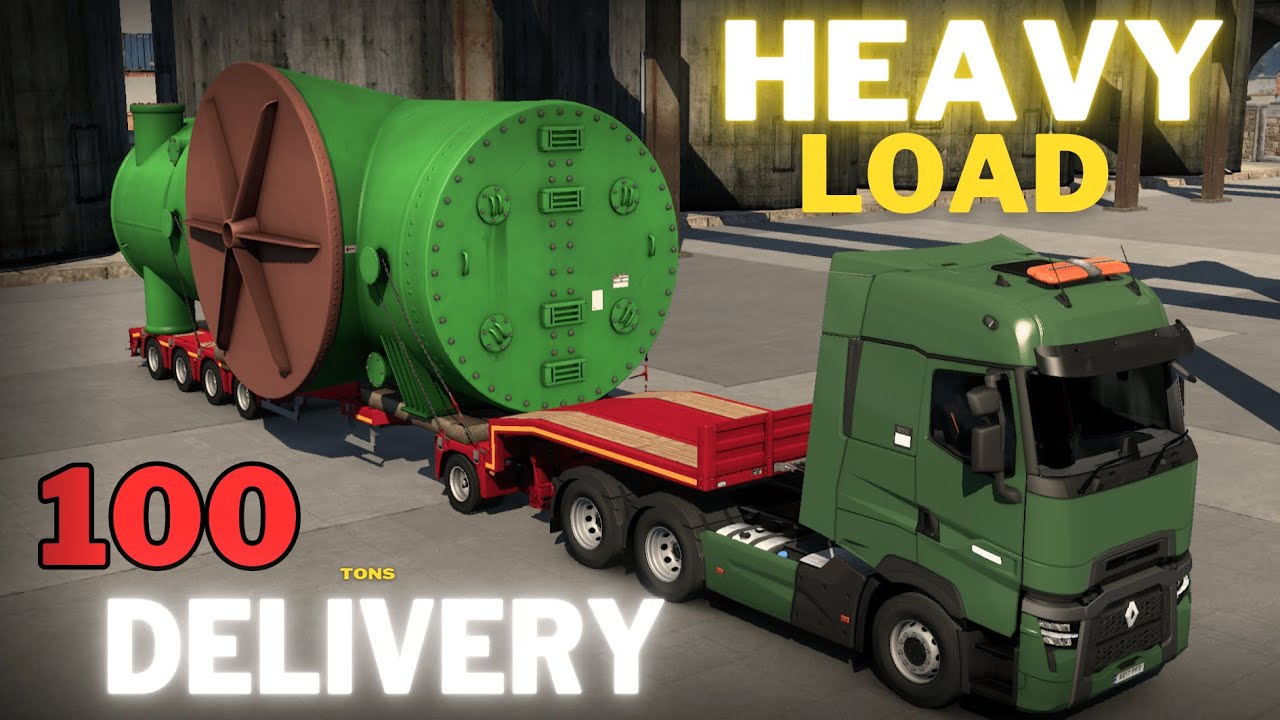Euro Truck Simulator 2 | 100 TONS | heavy load delivery - YouTube