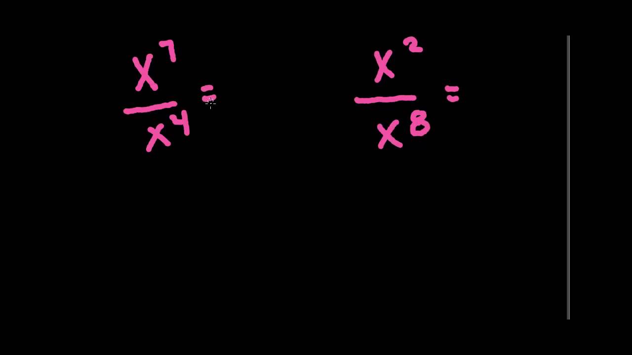 Apex Math, Exponents, Lesson 2, Dividing Exponents - YouTube