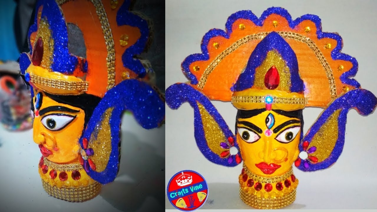 Plastic Bottle to Maa Durga face making/ Clay mural/#Durgapuja/#Dasehra ...