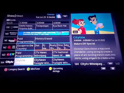 Shaw Direct TV Guide- July 23, 2022 - YouTube
