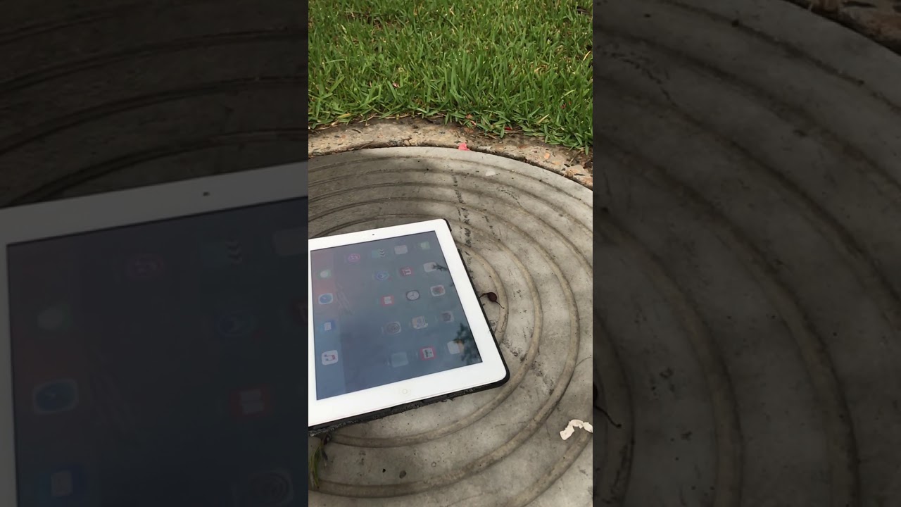 Smashing a working iPad with a hammer slow motion - YouTube