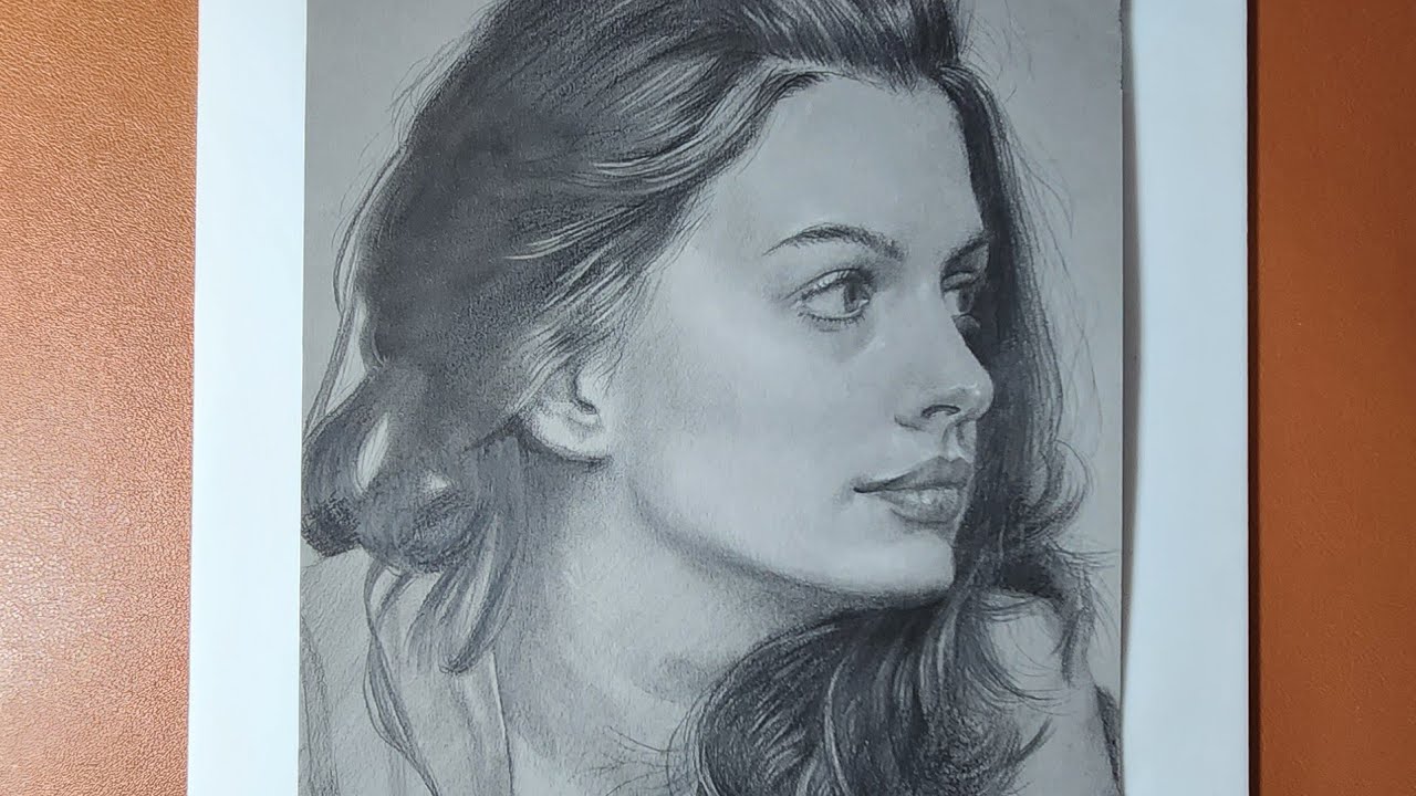 Anne Hathaway Pencil Drawing - YouTube
