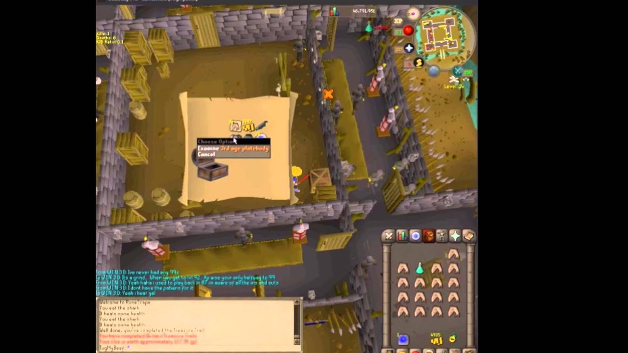 3rd age platebody reward on 14th hard clue scroll - YouTube