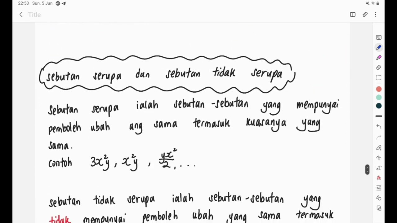 Bab 5 Tingkatan 1 (part 2): Sebutan Algebra, Pekali dan Sebutan Serupa ...