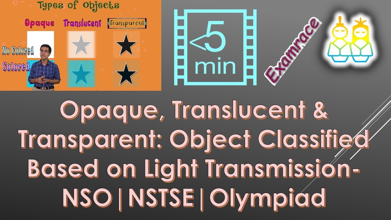 Opaque, Translucent & Transparent: Object Classified Based on Light ...