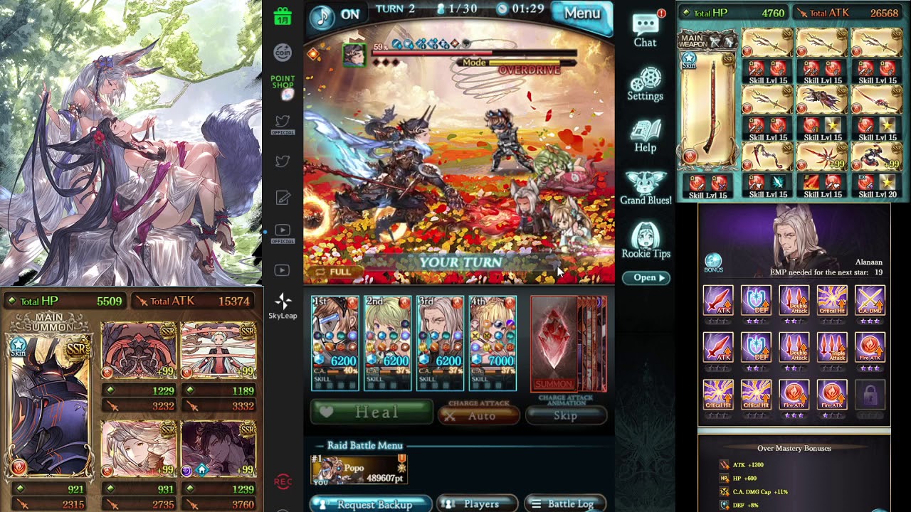 [GBF] Lv 100 Nezha 3 turns - Testing Fire magna enmity grid. - YouTube