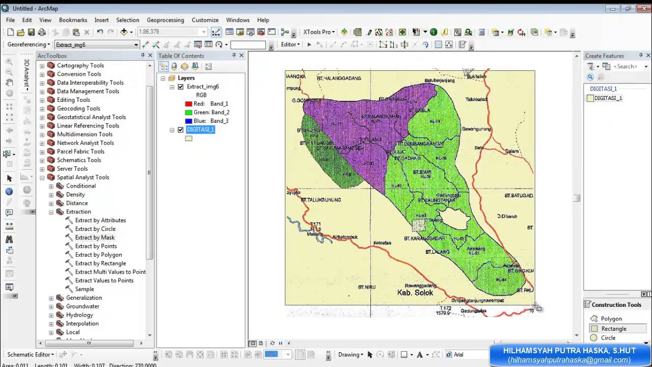 [TUTORIAL ARCGIS] DIGITAZING / DIGITASI - YouTube