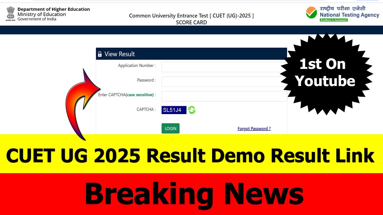 CUET UG 2025 Results Demo Link OUT 🔥 | CUET UG 2025 Score Card, Raw ...