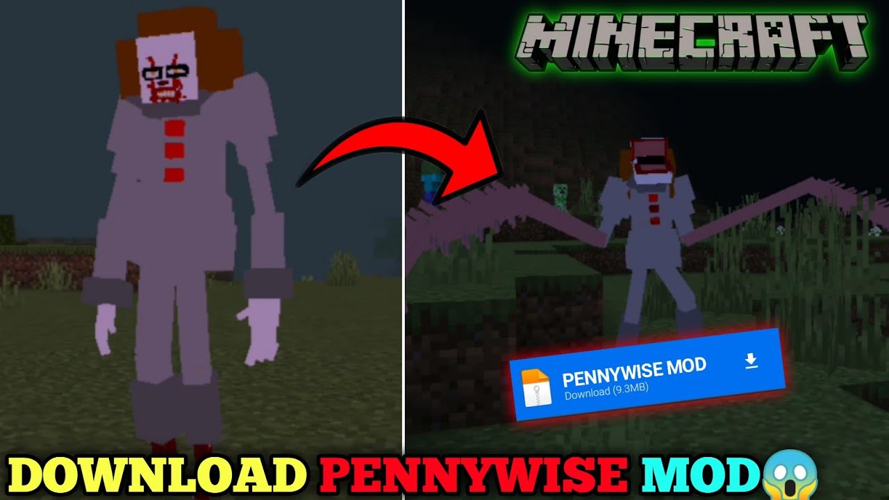 HOW TO DOWNLOAD PENNYWISE MOD IN MINECRAFT || SUMMON PENNYWISE IN ...