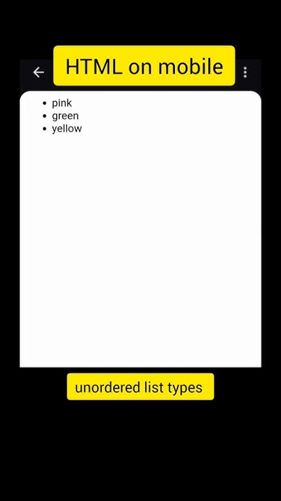 unordered list types | html on mobile #htmltutorial #coding # ...