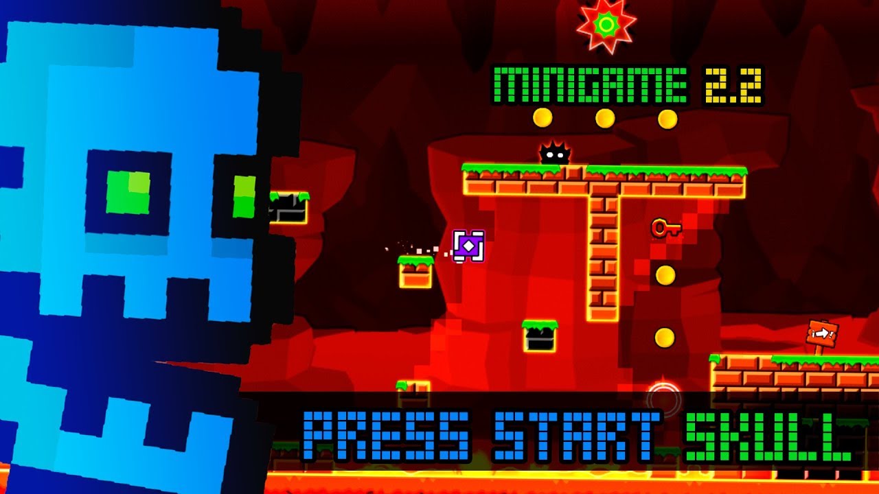 GEOMETRY DASH 2.2 MINIGAME: ESCAPE FROM "THE PRESS START SKULL" - YouTube