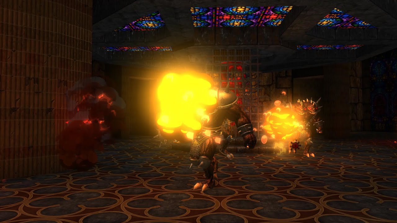 Doomsday Engine 2.X - Hexen - Ettins eating fireballs - YouTube