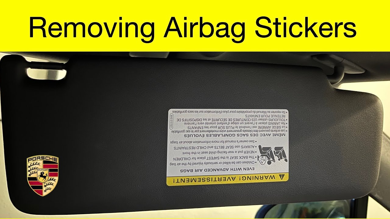 Removing Airbag Stickers from Sun Visor - YouTube