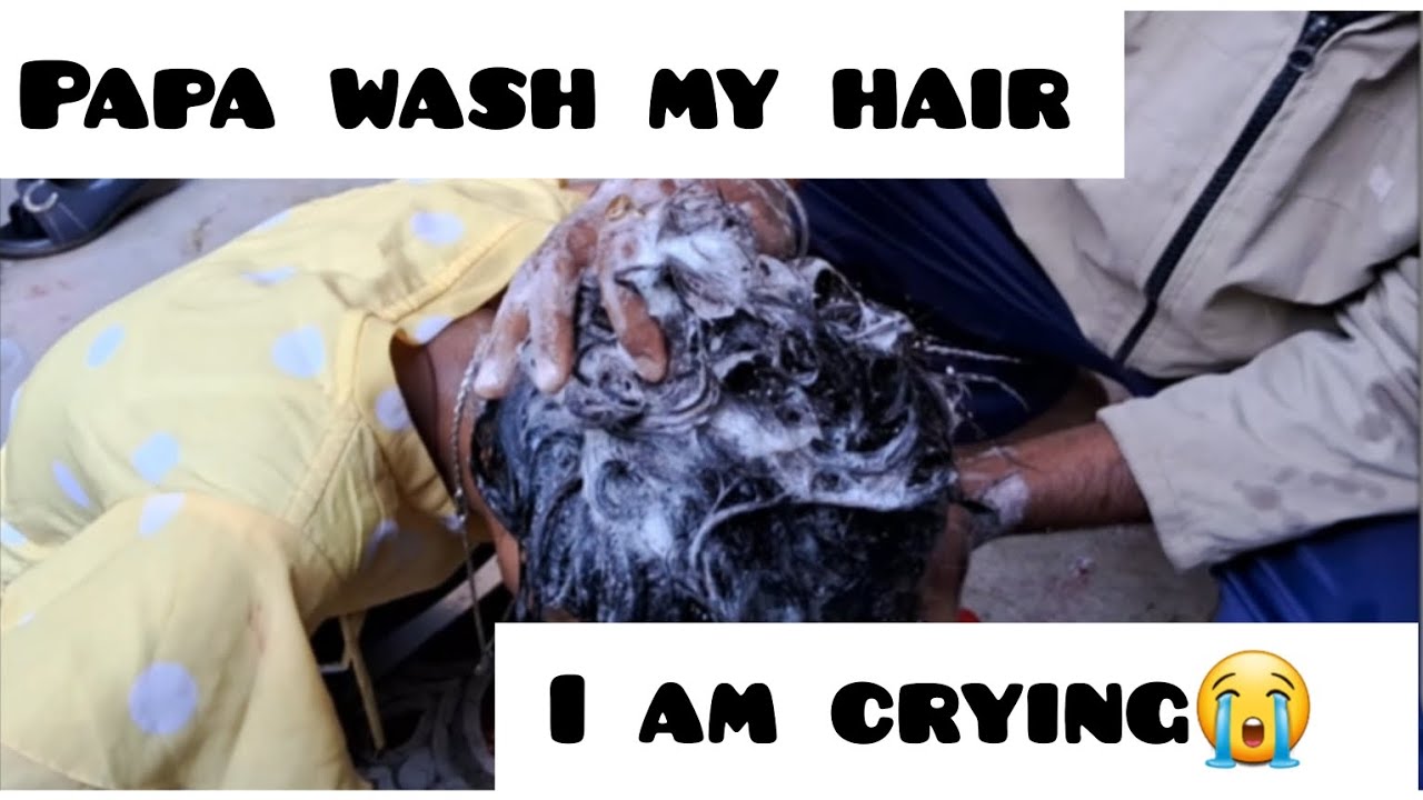 papa wash my hair with cold water in winter😢#viral#video - YouTube
